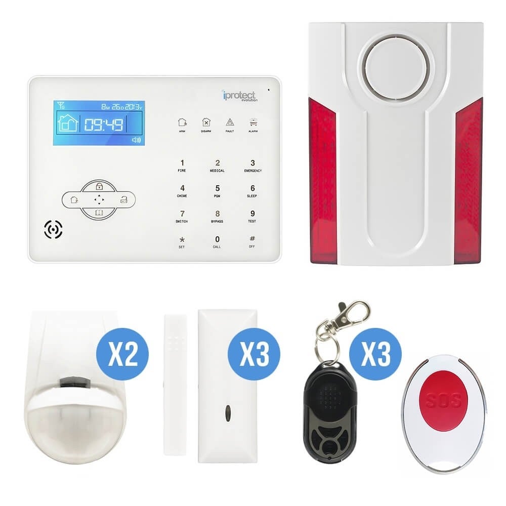 Kit 09 Alarme GSM avec sirène extérieure sans fil | Leroy Merlin