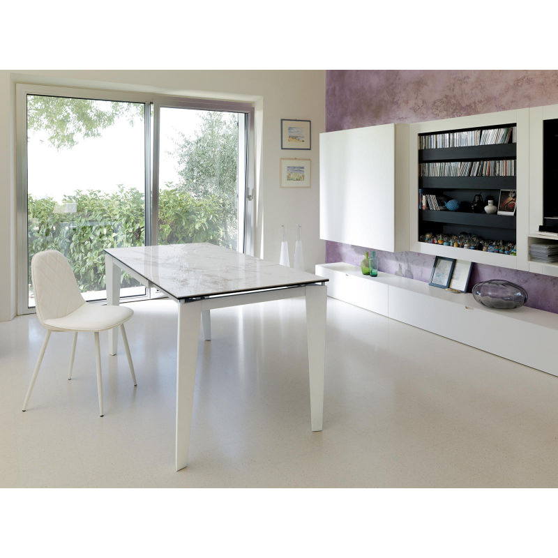 Mesa extensible de 120cm a 170cm moderna encimera de cerámica sobre ...