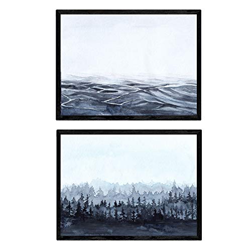 Deux-cas Fixés En Novembre Et Forêt. Feuilles De Style Nordique À Cadre ...