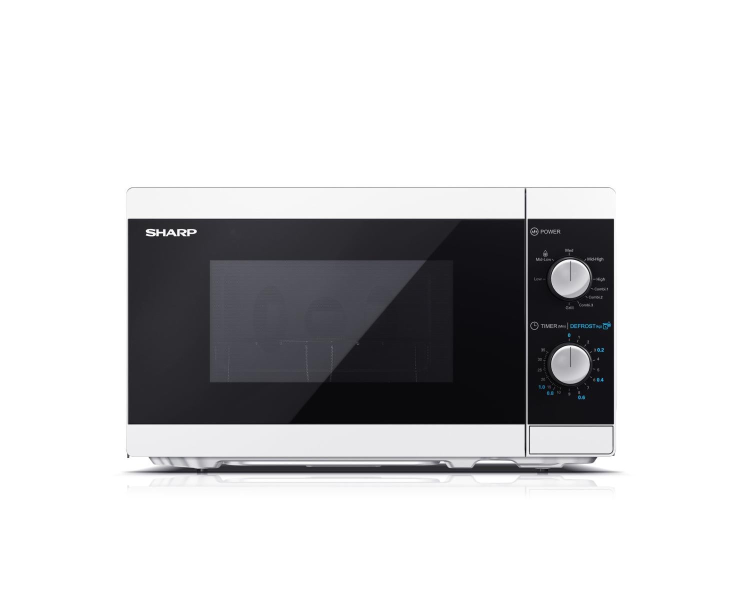 Four à micro-ondes Sharp YC-MG01E-W Surface plane avec gril 20 L 800 W Noir Blanc | Leroy Merlin