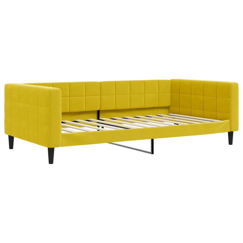 Lit simple | Lit adulte | Lit de repos sans matelas jaune 100x200 cm ...
