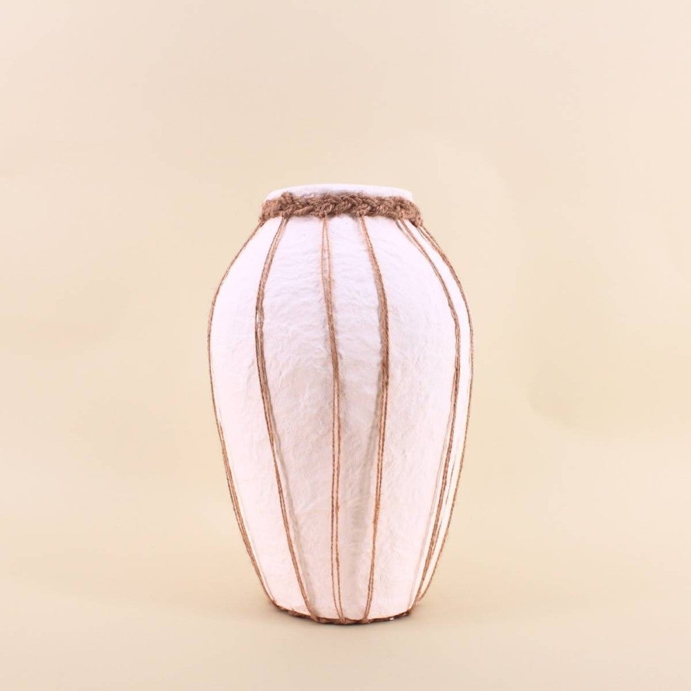 Vase en papier maché déco jute, H34cm - Ornami | Leroy Merlin
