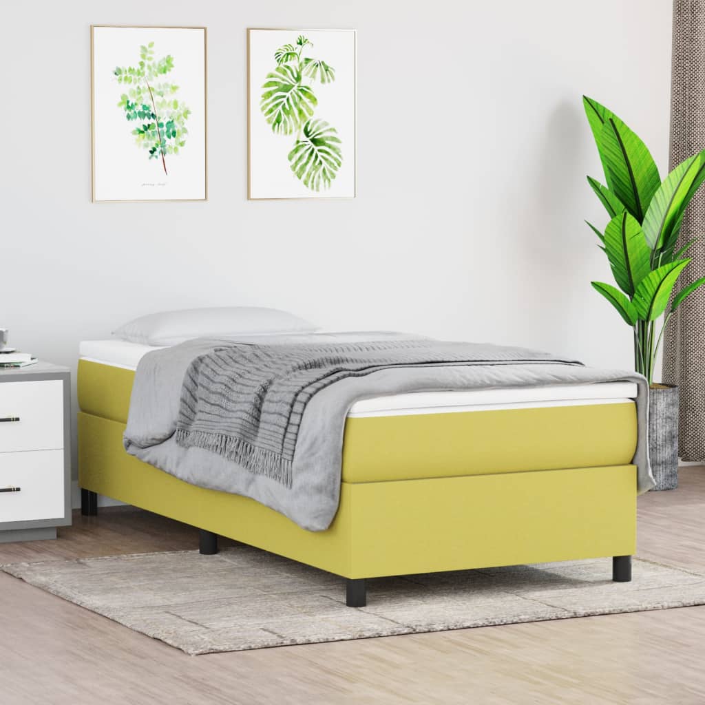 Maison Exclusive Cadre De Lit Sans Matelas Vert 90x190 Cm Tissu