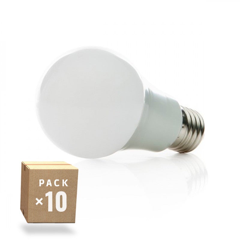 Pack 10 Ampoules LEDs Sphérique Aluminium/PC E27 7W 630Lm 40.000H ...