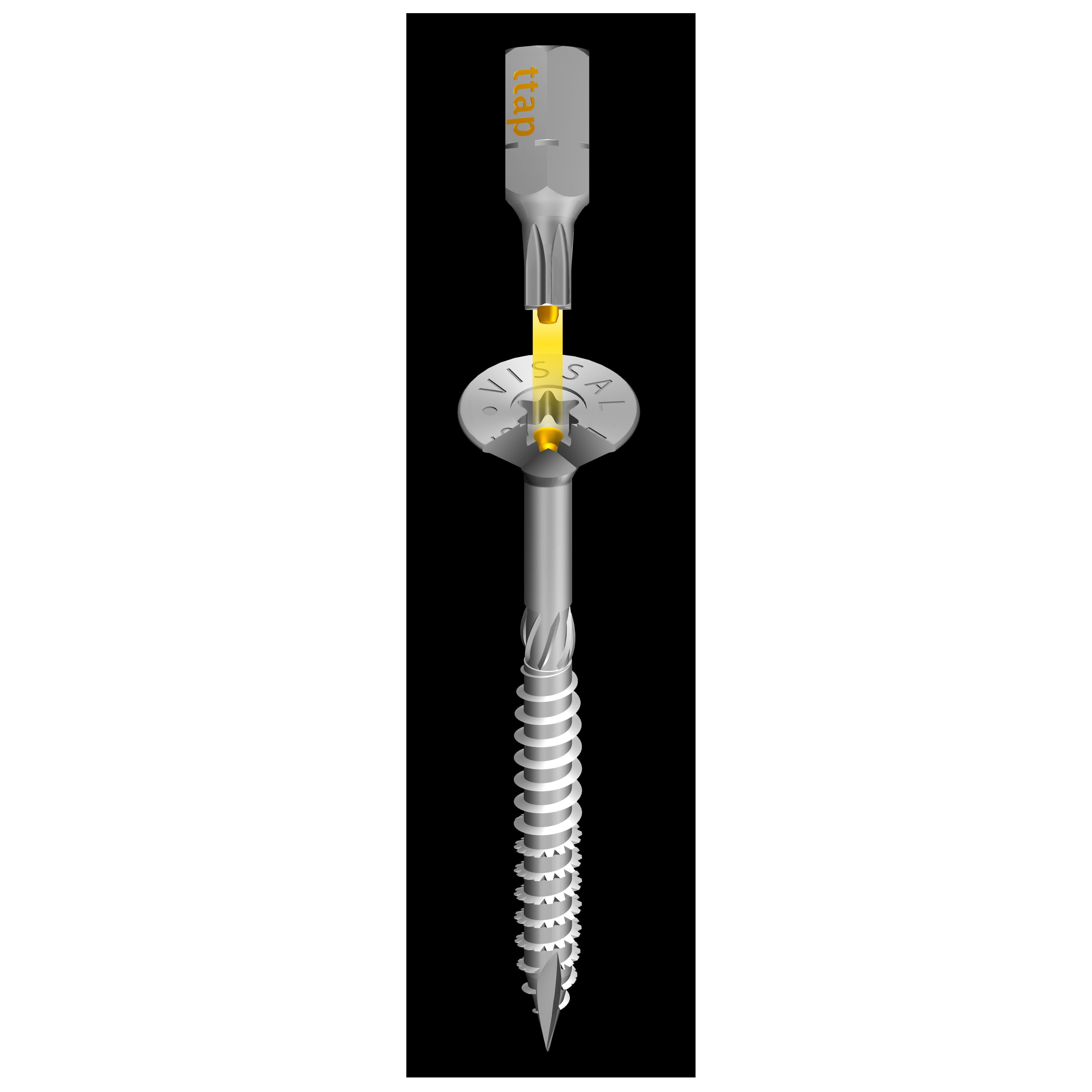 Vis spéciale bois VissalBois zinguée tête fraisée TX 5,0 x 80 mm (boite ...
