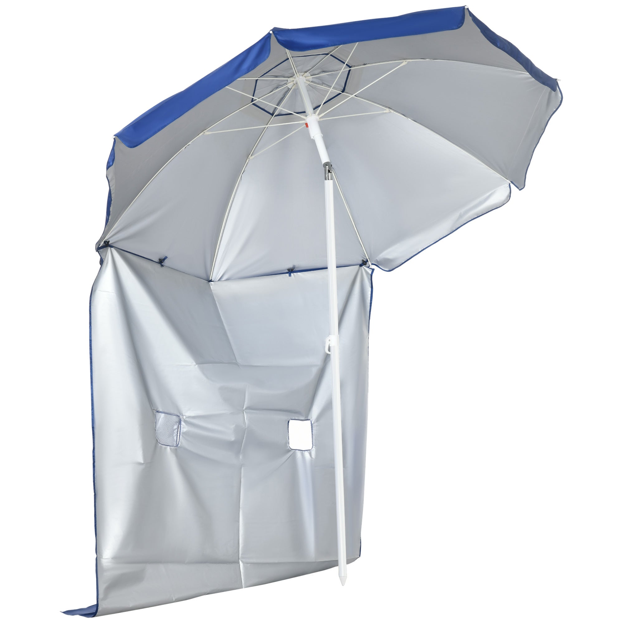 Sombrilla de playa reclinable con cortinas laterales, fabricada en ...