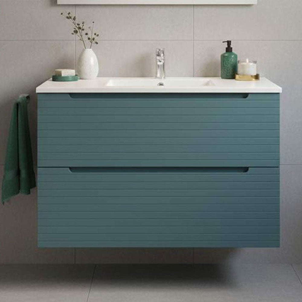 Kibath Mueble de baño con Lavabo, mod. BOREAL 80x45 cm acabado Azul ...