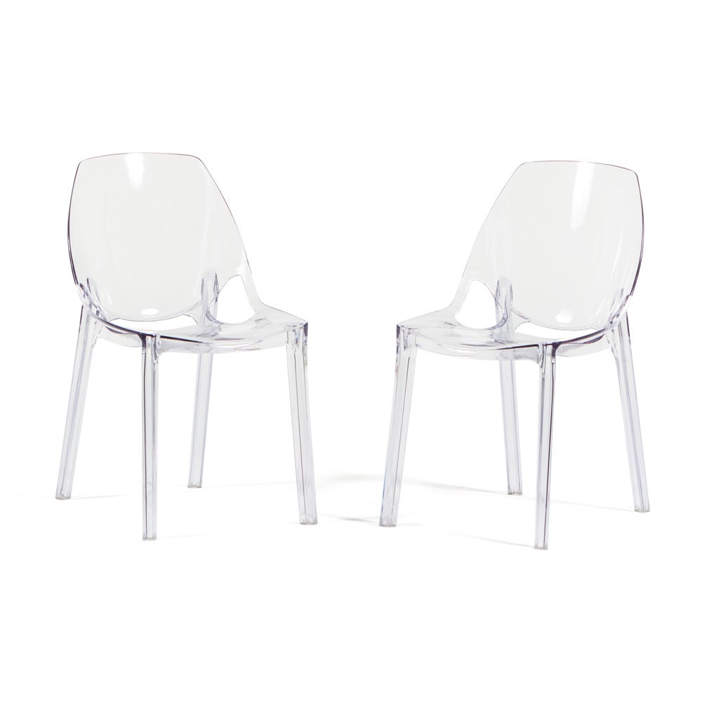 Paire de chaises en polycarbonate design empilables Luce transparentes ...