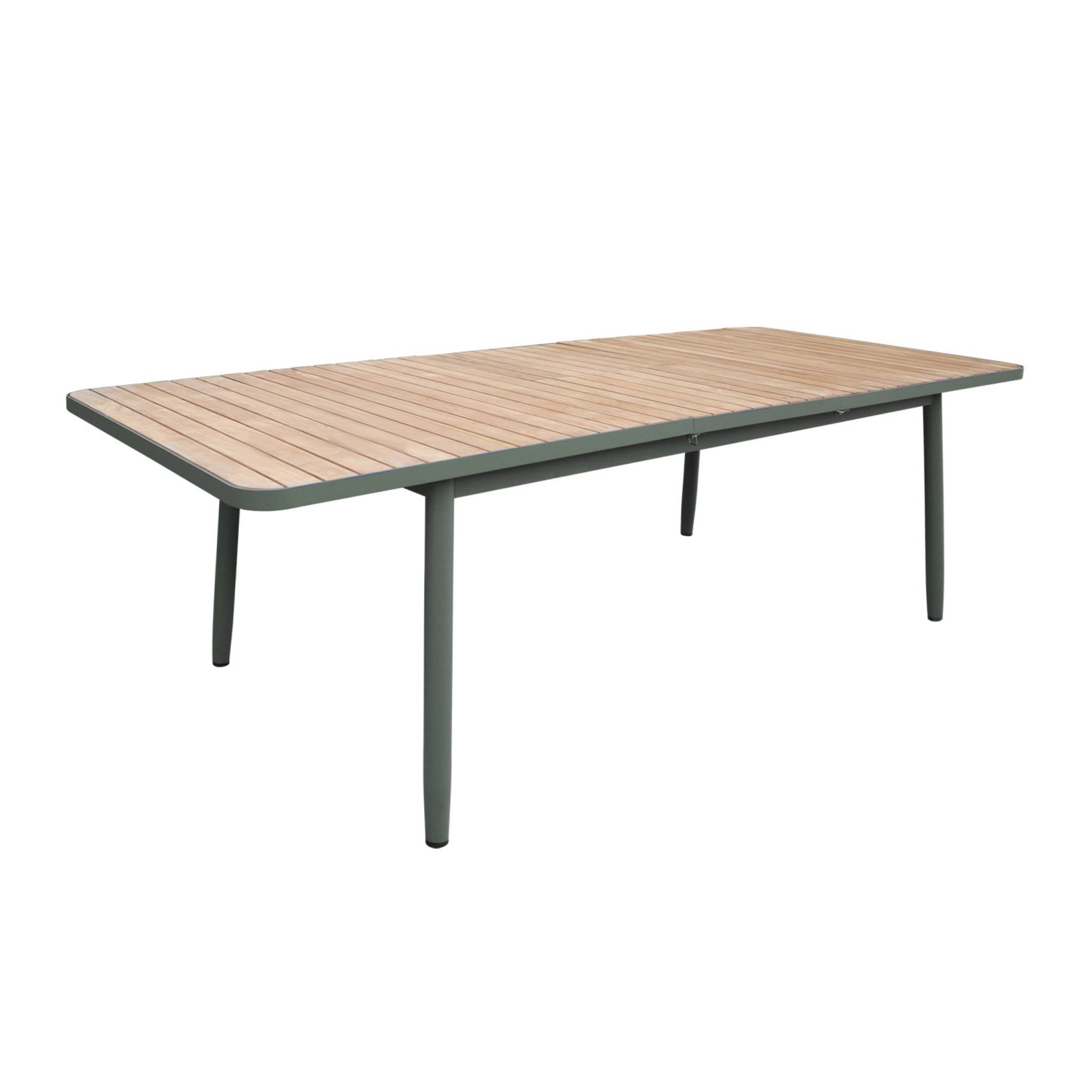 Table de jardin extensible en bois teck. structure aluminium savane. 8 ...