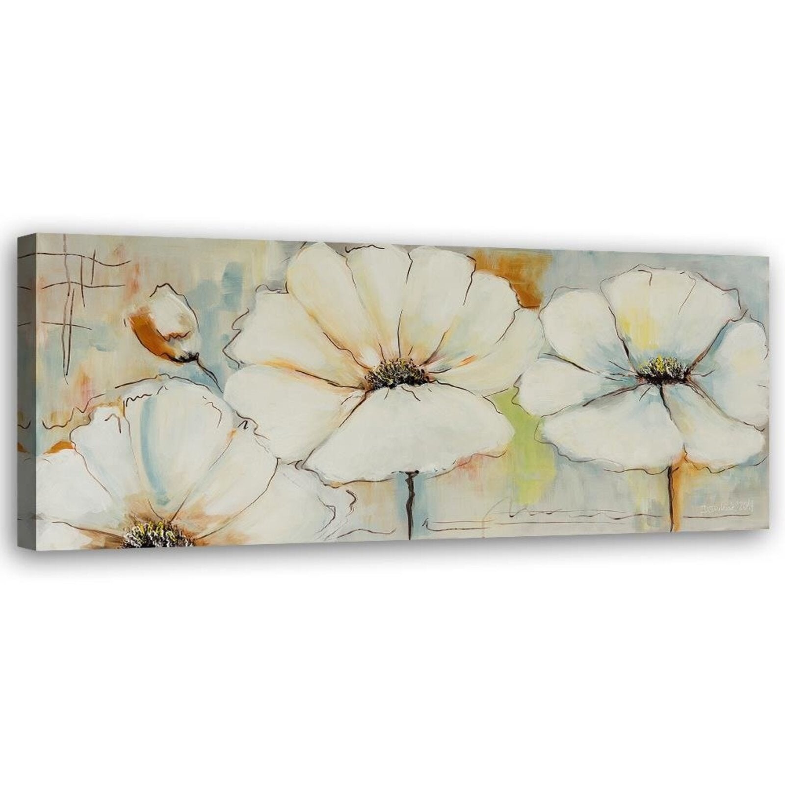 Tableau fleurs peintes - 150 x 50 cm | Leroy Merlin