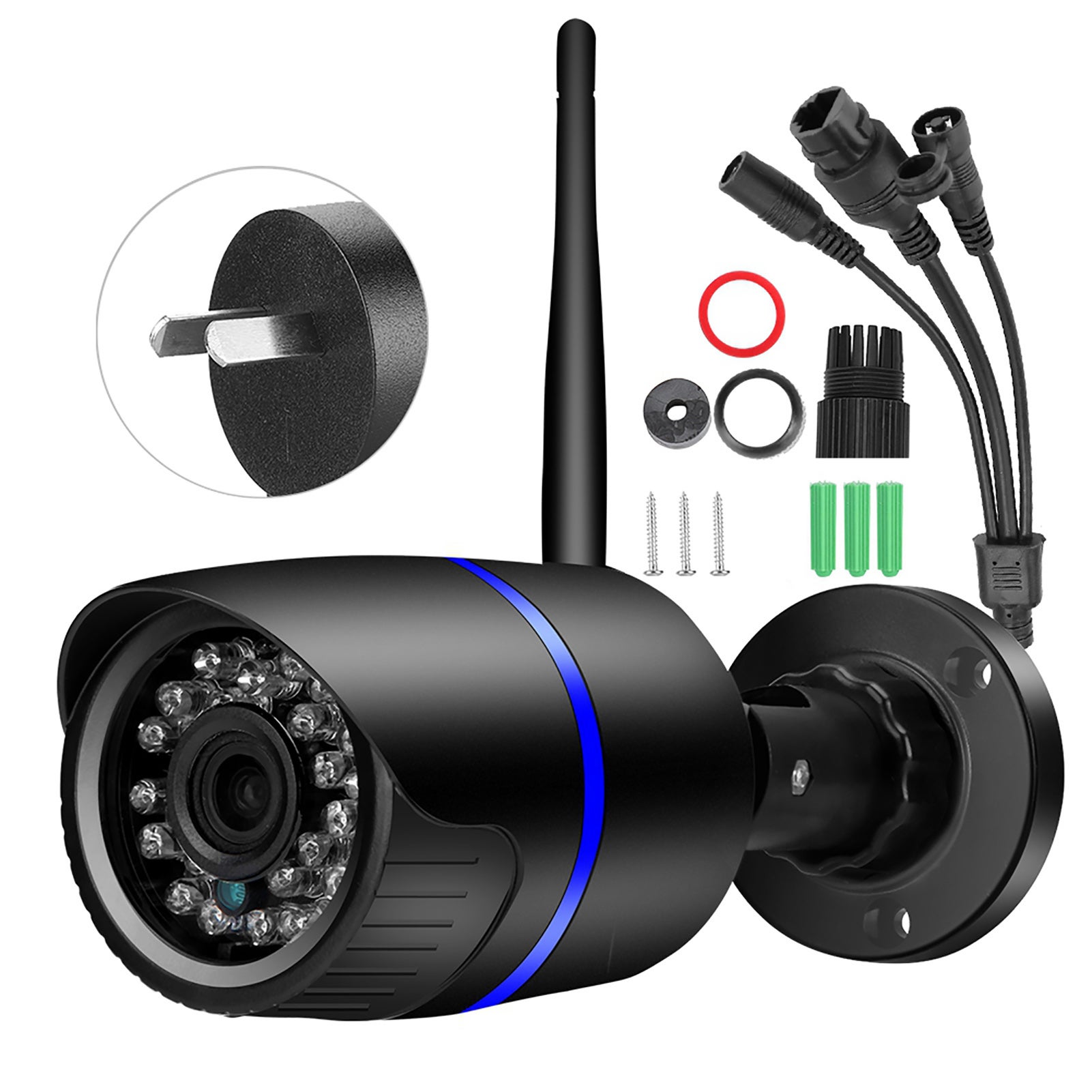 Caméra wifi q4 1080p 24 led infrarouges étanche système de sécurité ...