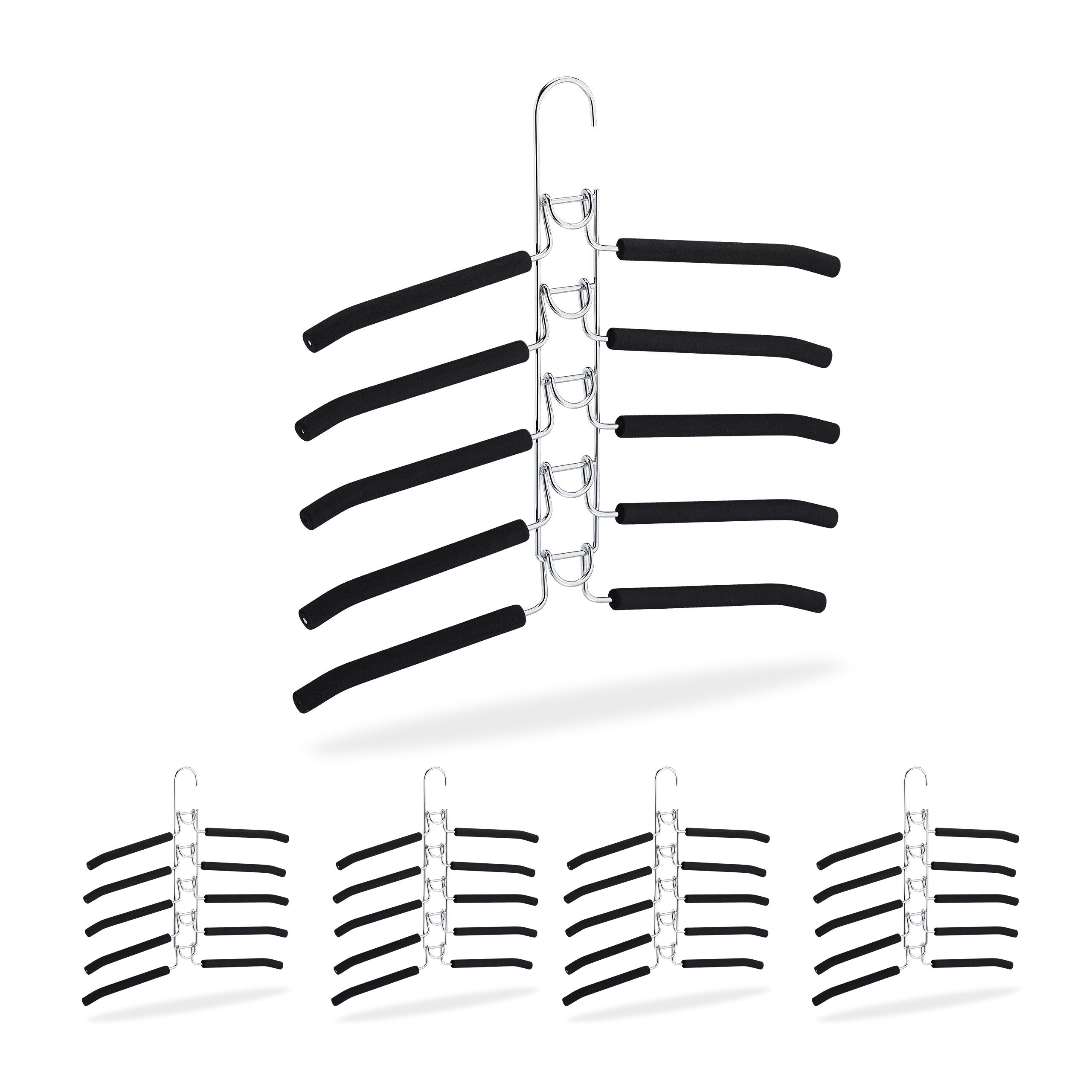 Relaxdays Cintre multiple, lot de 5, 5 en 1, horizontal et vertical ...