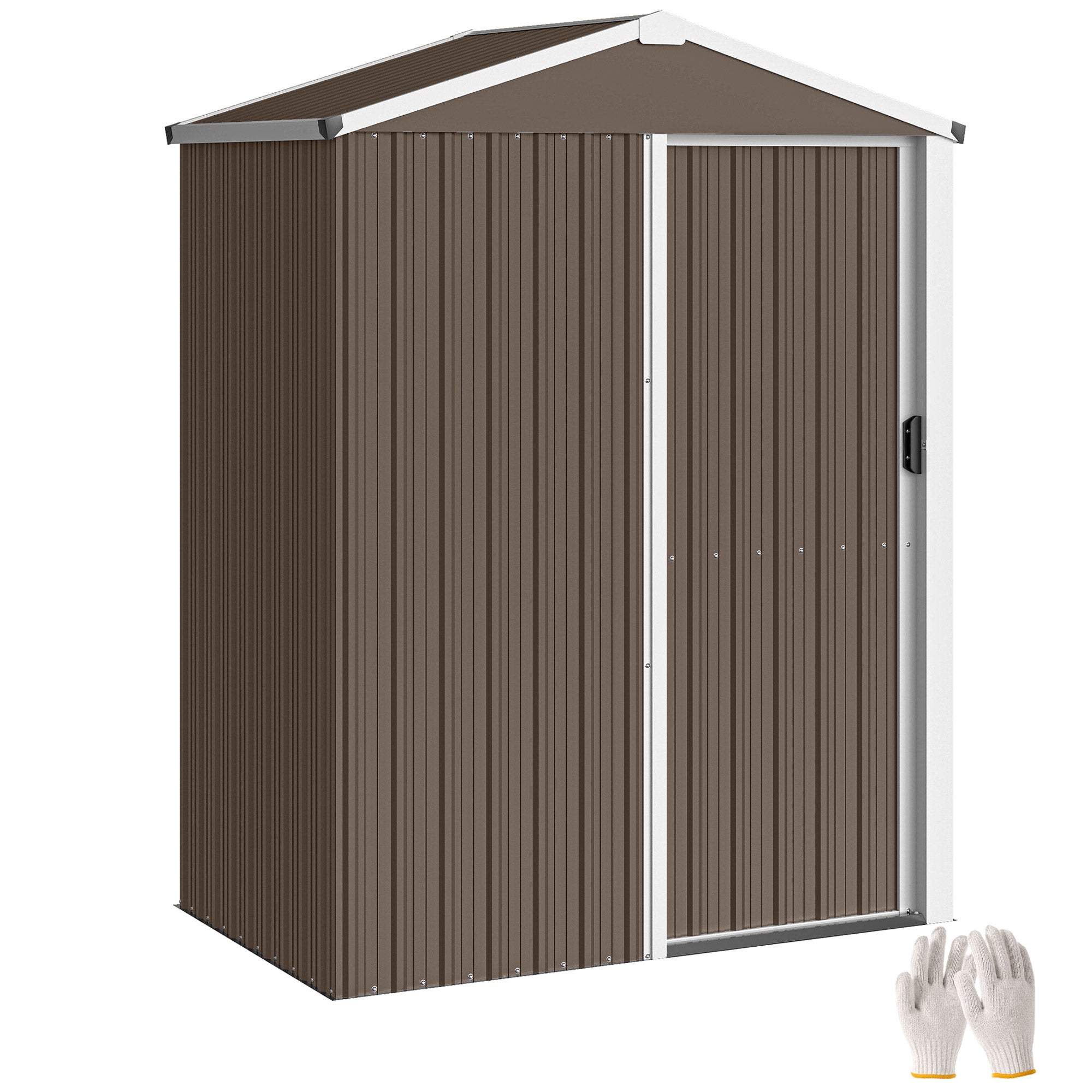Cobertizo de Jardín Exterior 1,1 m² 136x87x179 cm con Puerta Corredera ...