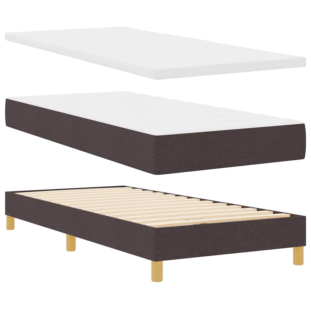Lit simple | Lit adulte | Lit Box Spring avec Matelas Marron Foncé ...