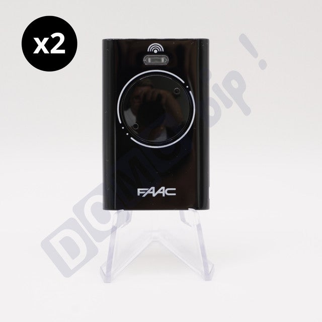 Lot de 2 Télécommandes Noires FAAC XT2 868 SLH - Réf 7870091 – 2 Canaux, 868.35 MHz + 1 Porte ...