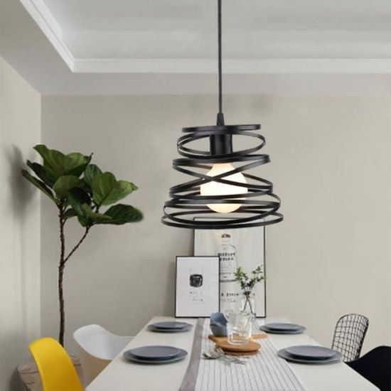 - Lustre Suspension Industrielle Métal Rétro Vintage Ø20cm - Noir 1pcs ...