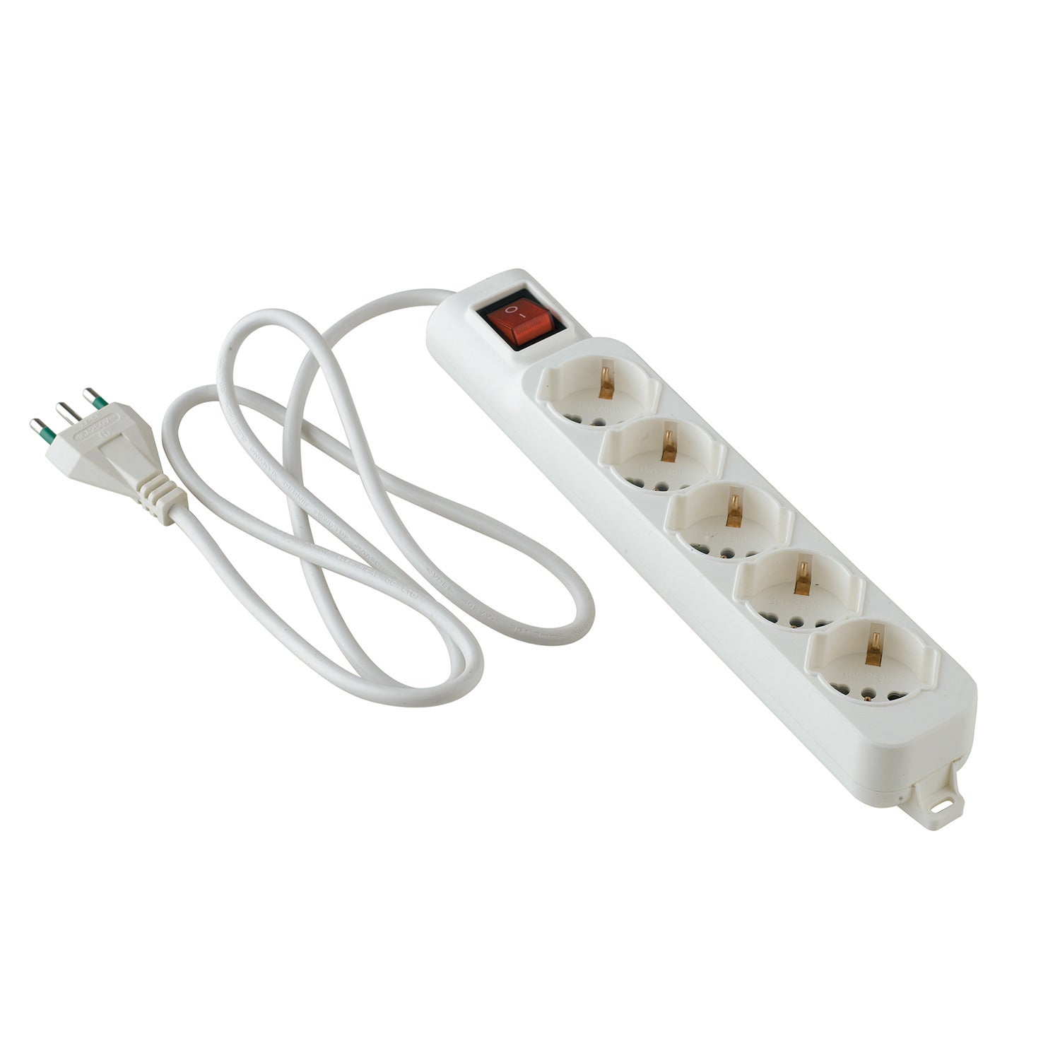Adaptateur multiprise blanc avec interrupteur marche/arrêt, 5 prises ...