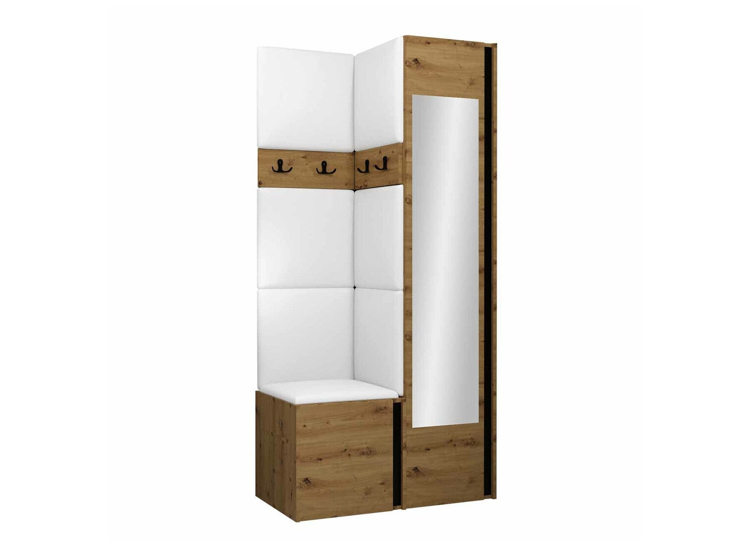 Meuble d'entrée Hartford 354, 186x82x44cm, Disponible, Noir, Chêne ...