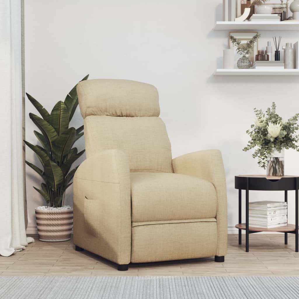 Fauteuil inclinable Crème Tissu vidaXL | Leroy Merlin