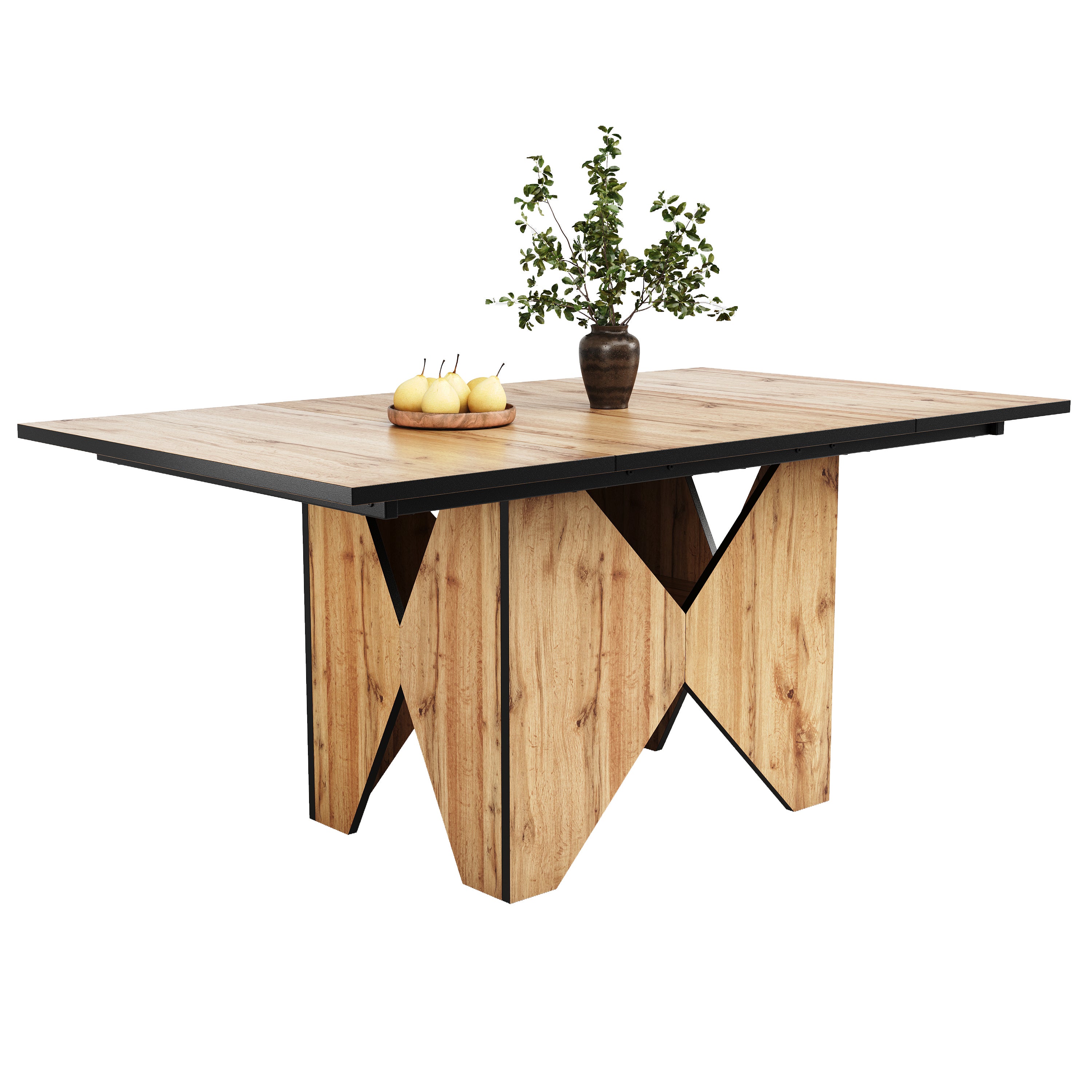 Table à manger 140/180*80cm, longueur télescopique 180cm, support en ...