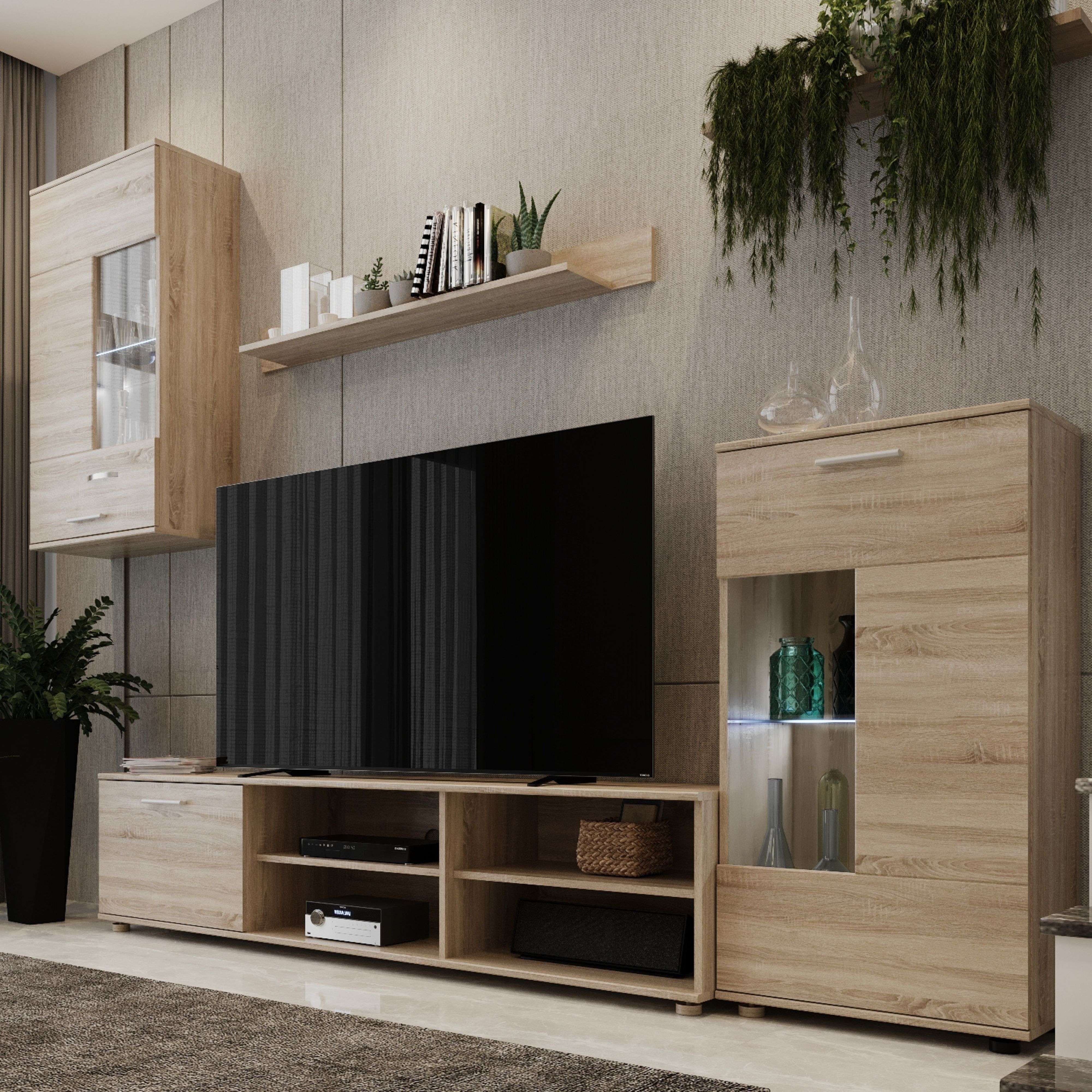 Mueble De Salón En Color Roble Sonoma 230x38,3 cm Moderno | Leroy Merlin