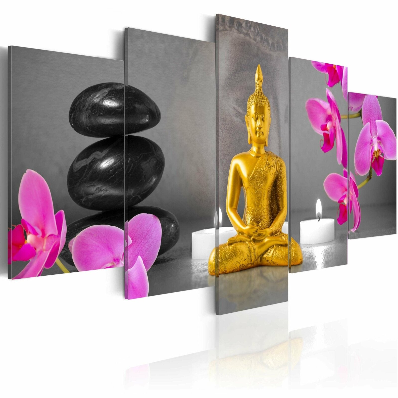 Tableau bouddha d'or zen - 100 x 50 cm | Leroy Merlin