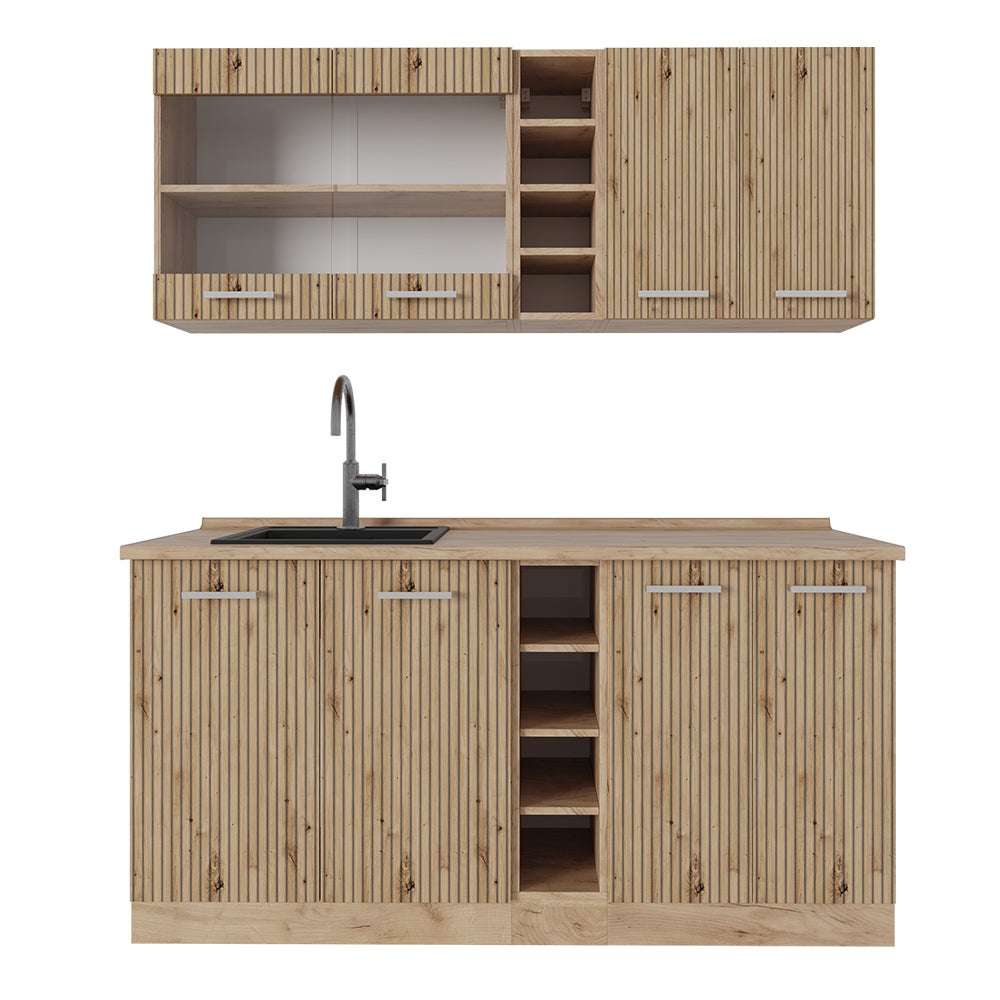 Vicco Cucina completa R-Line, Rovere artigianale/rovere Goldkraft, 160 ...