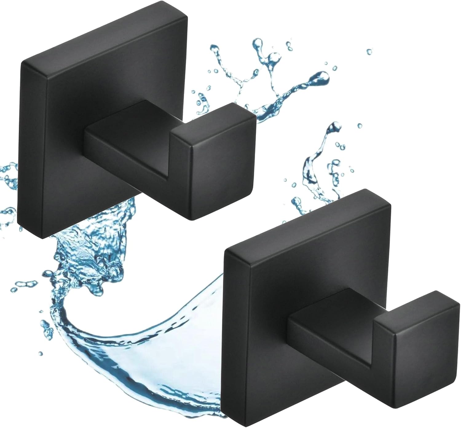 2 piezas Gancho de baño negro, gancho de pared Home Perchero con ...