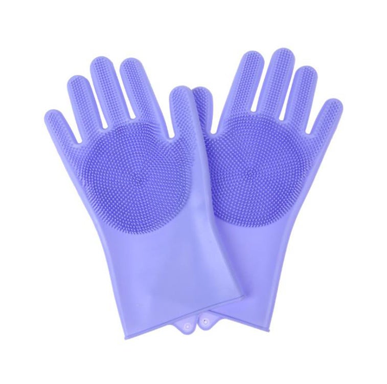 Gants de nettoyage réutilisables en silicone, gants éponge lavables au ...