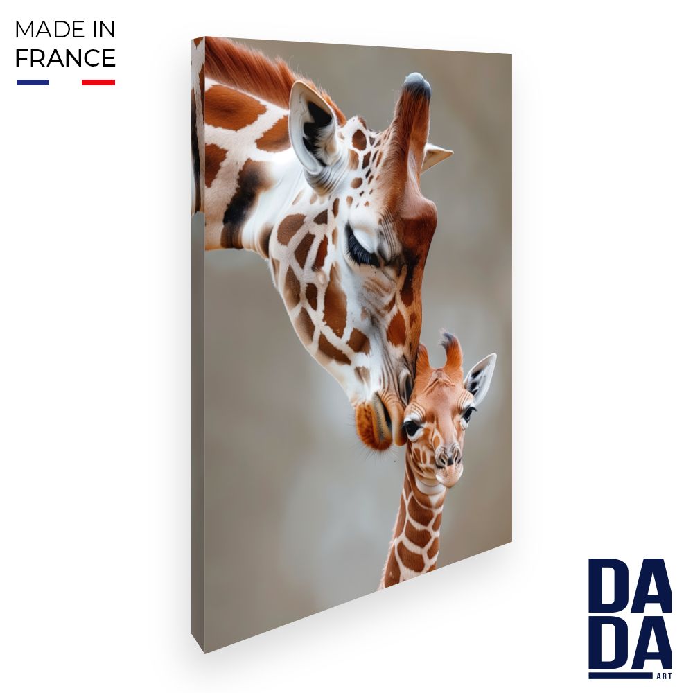 Toile murale Douce étreinte animale / 75x112cm / Fabriqué en France ...