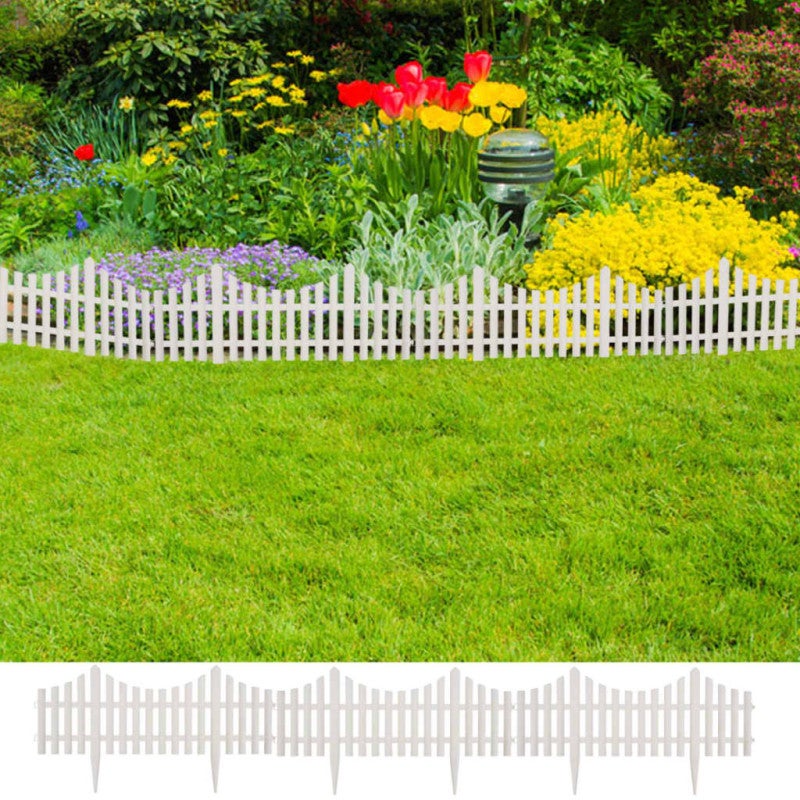 VidaXL Borde divisor de césped blanco 17 piezas / 10 m | Leroy Merlin