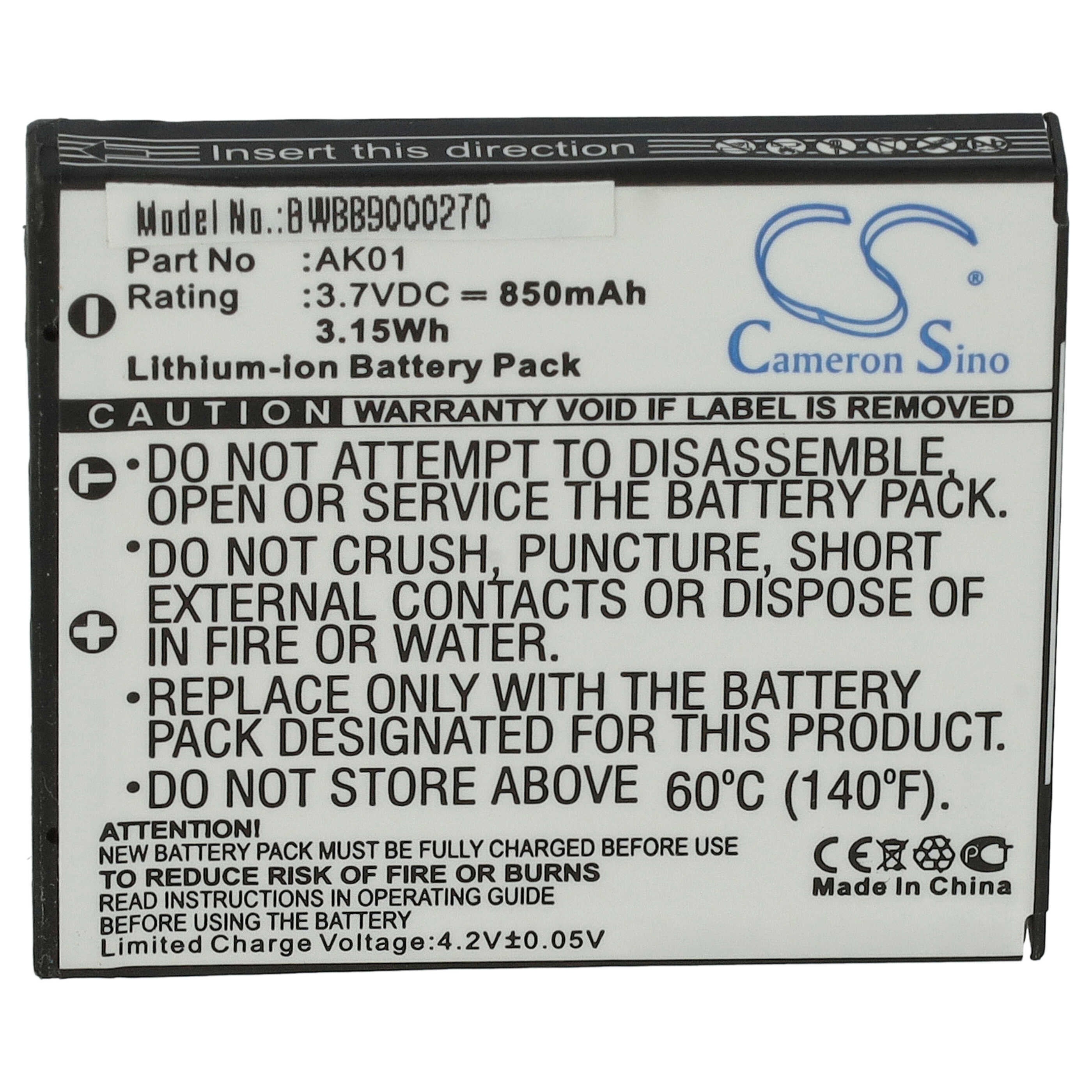 Vhbw Batterie remplacement pour Labnet AK01 pour appareil médical ...