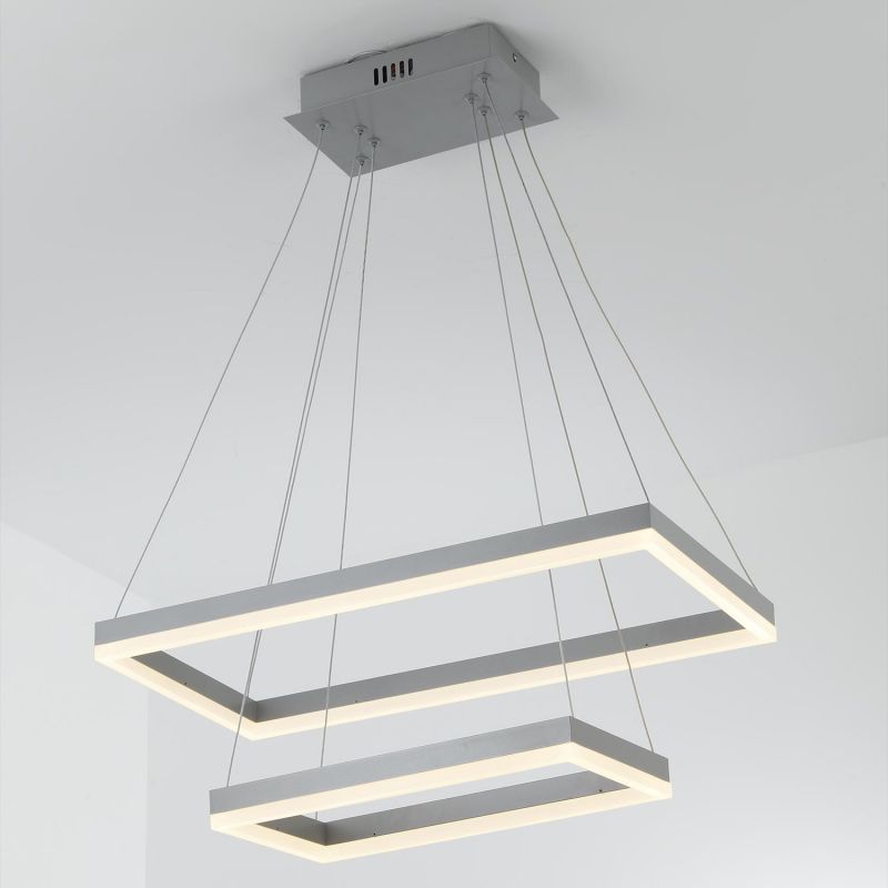 Paris Prix - Suspension En Métal Led "salox" 120cm Gris | Leroy Merlin