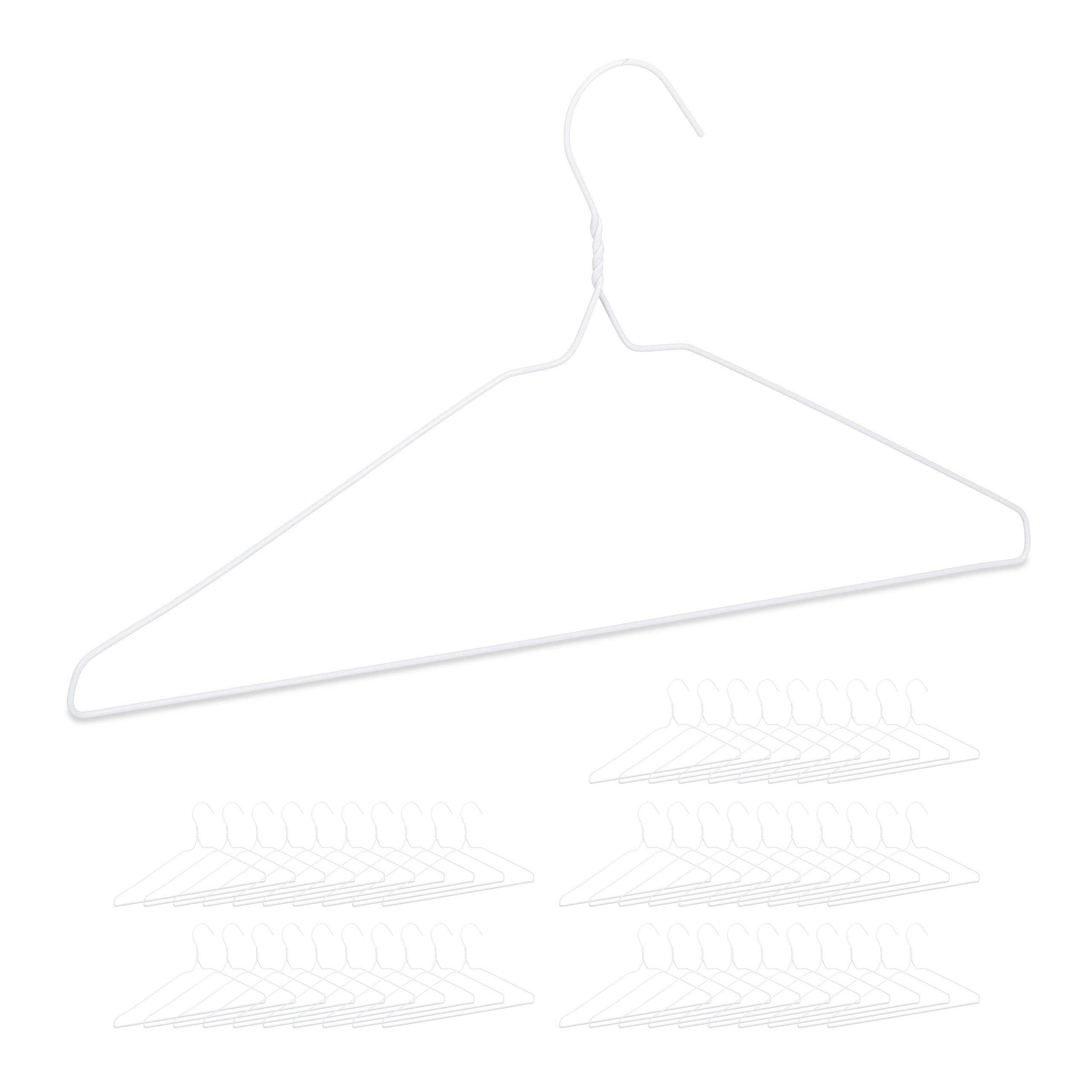 200 cintres en fil métallique pour vêtements légers, gain de place ...