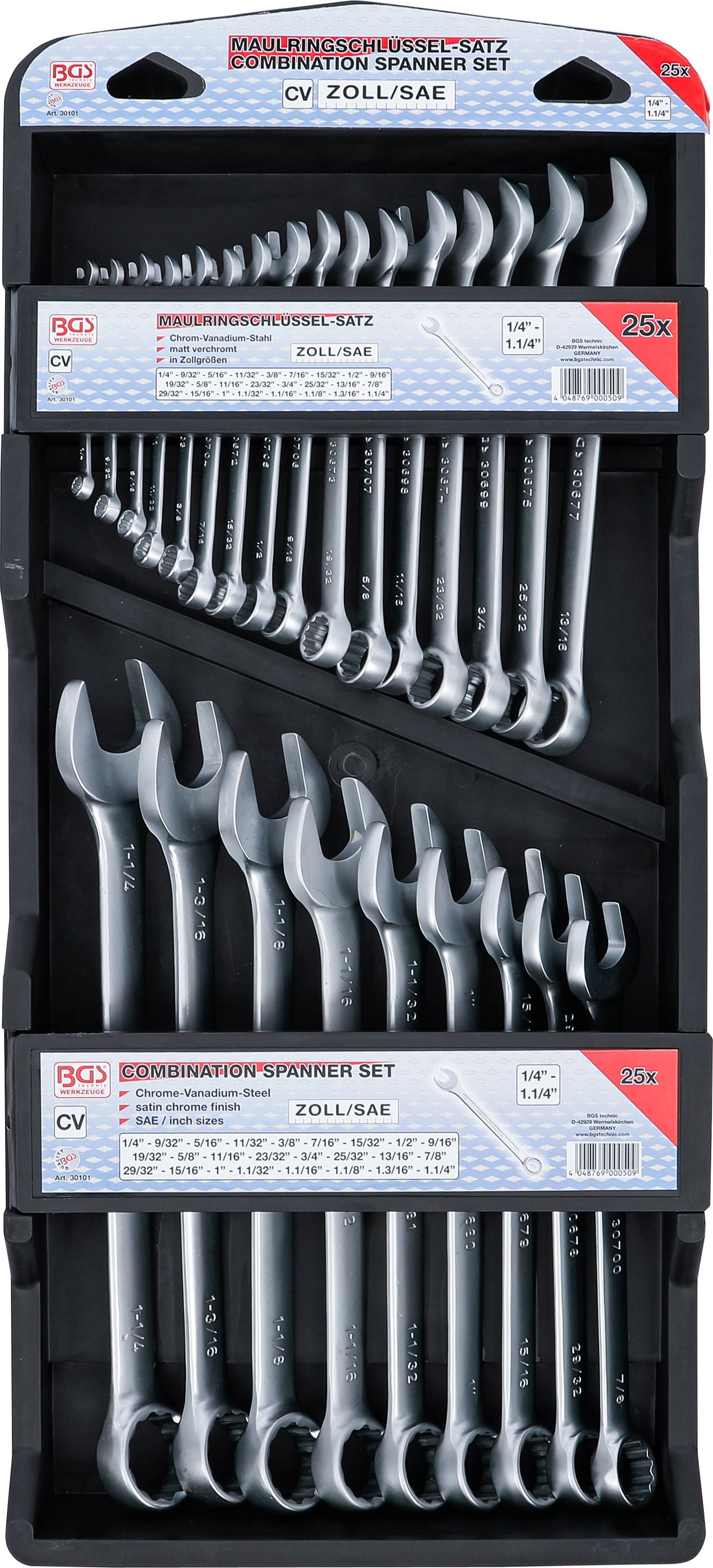 Juego de llaves combinadas | medidas en pulgadas | 1/4" - 1.1/4" | 25 ...