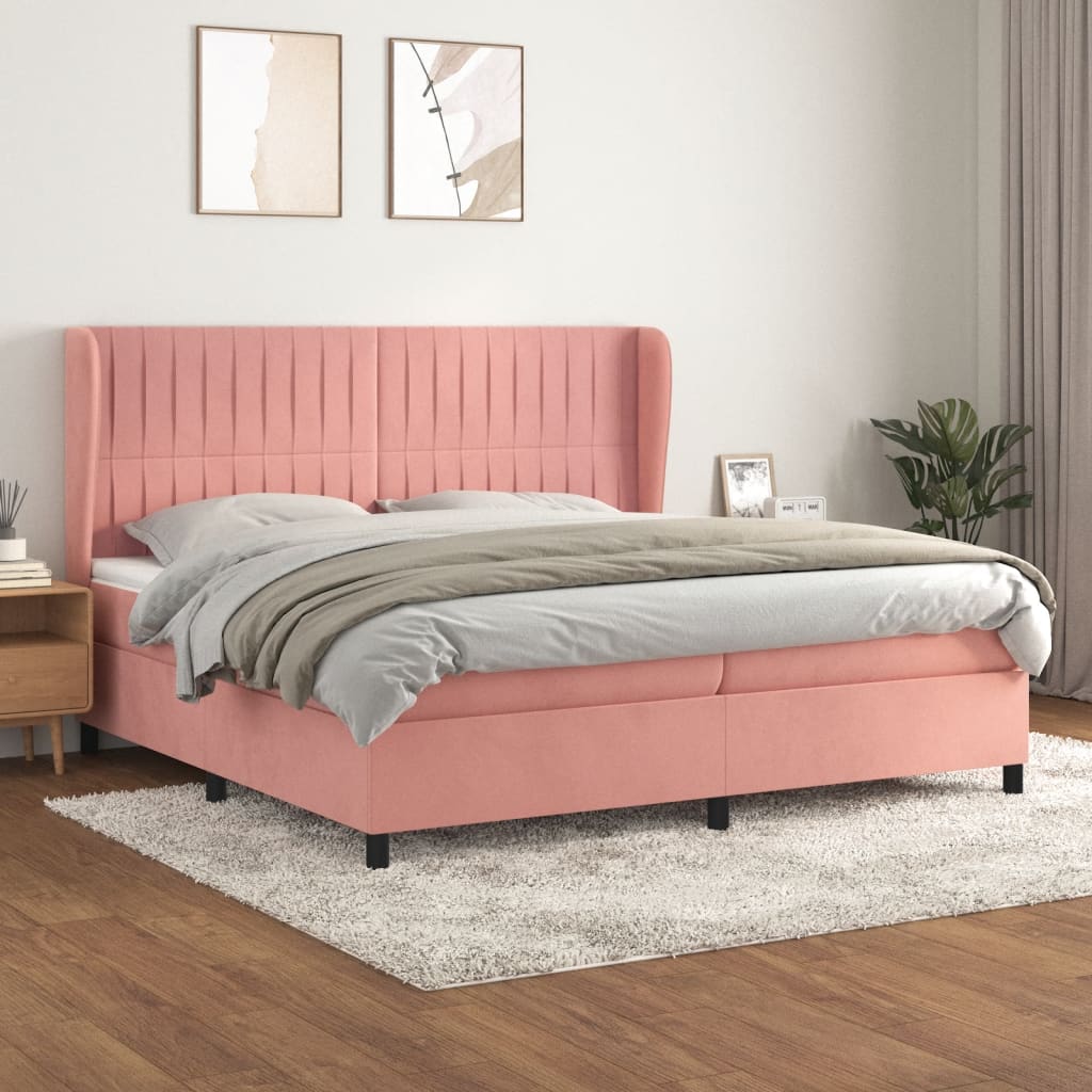 Sommier à lattes de lit avec matelas Rose 200x200 cm Velours vidaXL ...