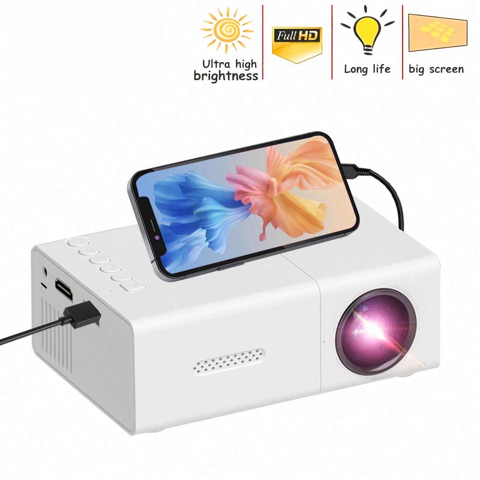 Mini Projecteur, Projecteur de film portable avec écran Hd, Décodage et ...