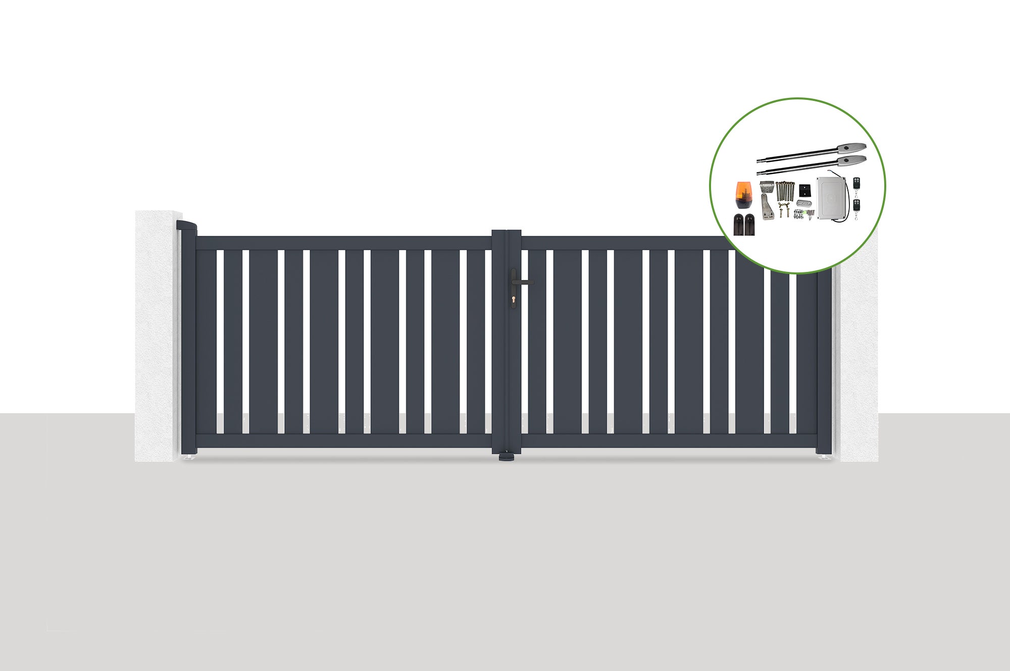 Portail battant électrique 3,5m H.120cm VEYMONT + Motorisation TANKER ...