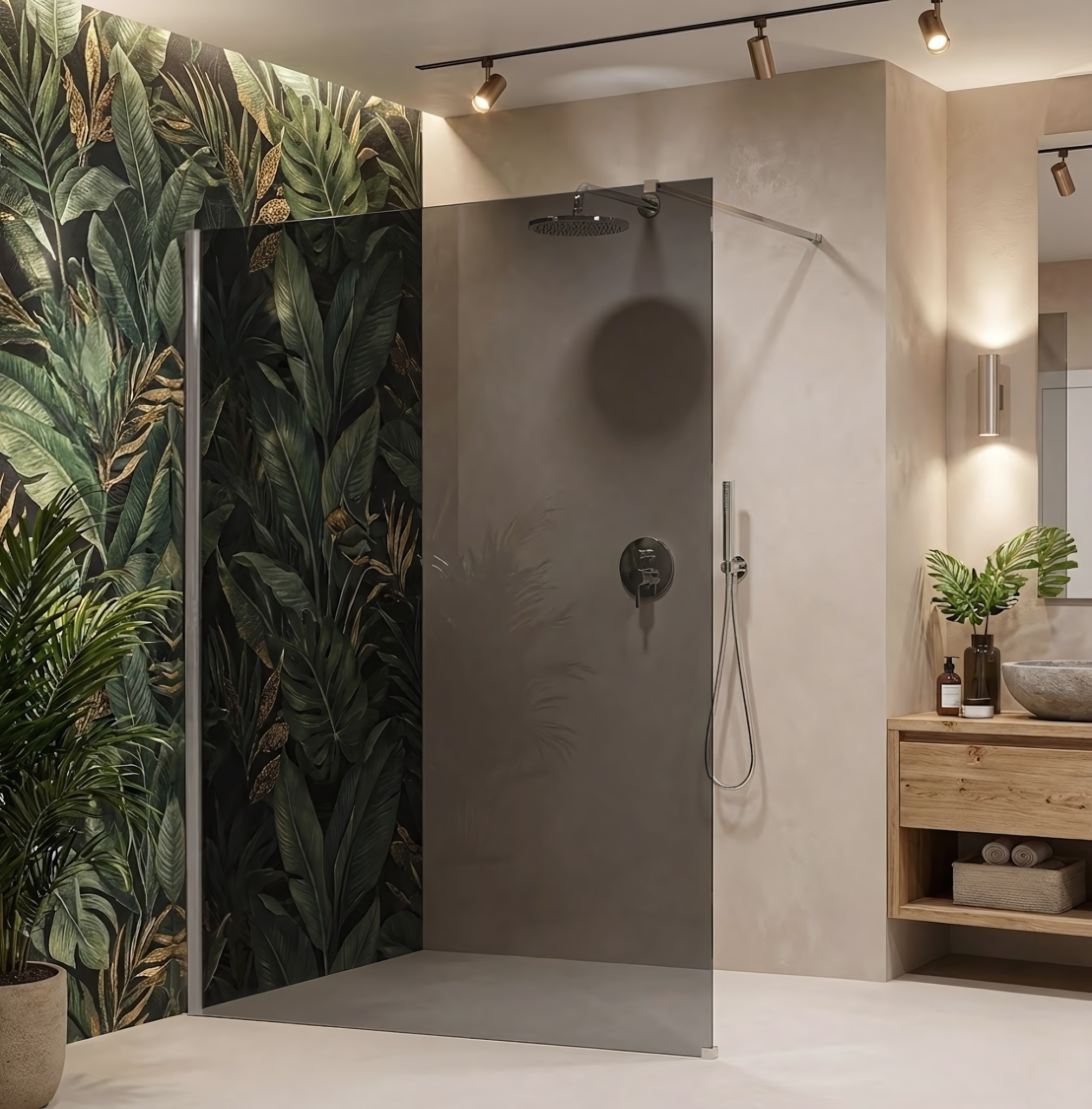 PARED DE LA DUCHA REA FLEXI GREY CHROME 130 | Leroy Merlin