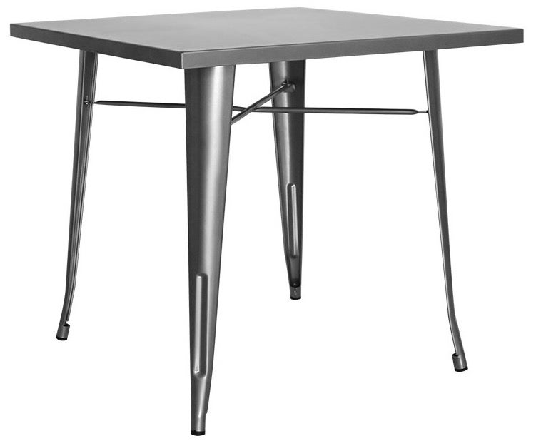 Table carrée acier argenté Kontoir 70x70 | Leroy Merlin