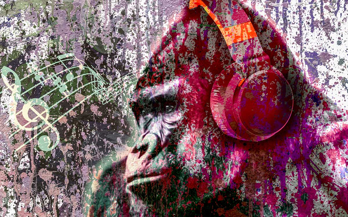Tableau Pop art gorille et casque audio - 80x50cm - made in France ...