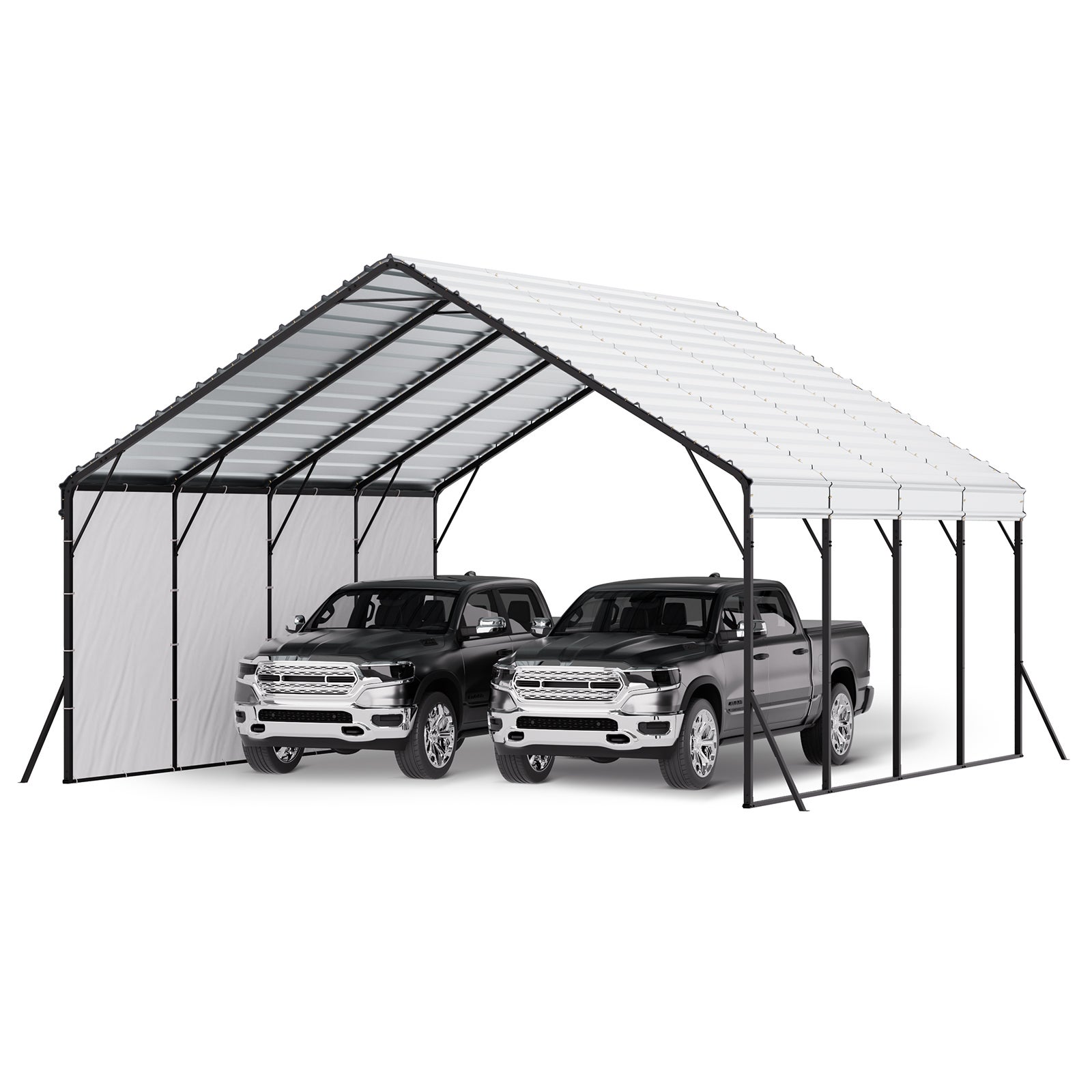 Carport 5,8 x 6 m,Riparo Auto in Metallo Robusto,Garage Esterno con ...