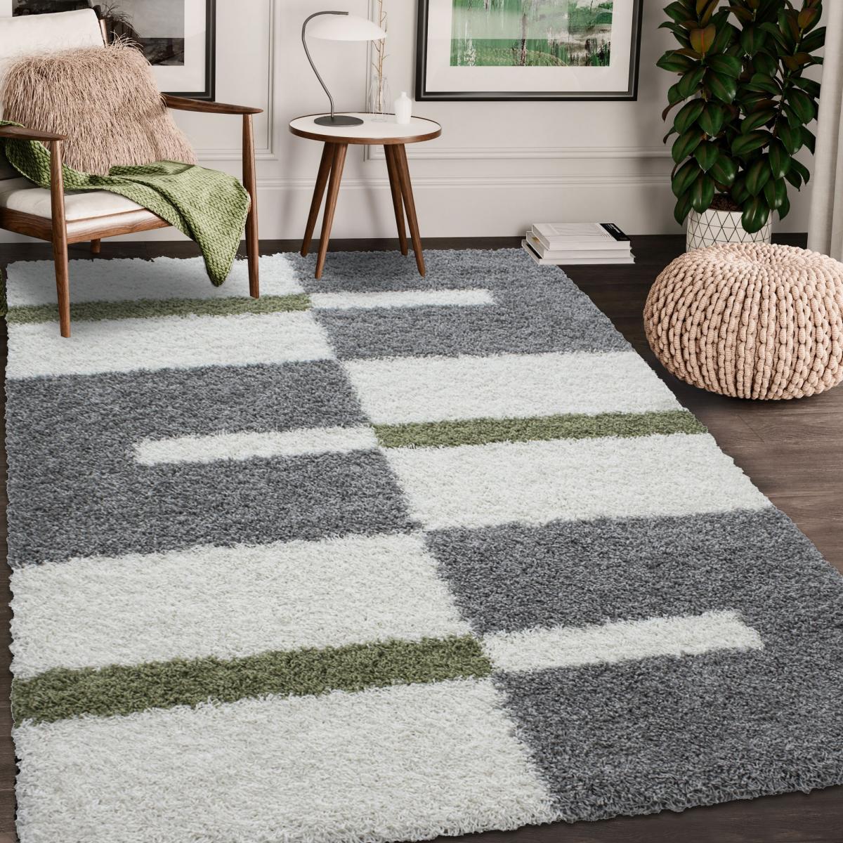 Tapis shaggy RECTAN 280x370 vert | Leroy Merlin