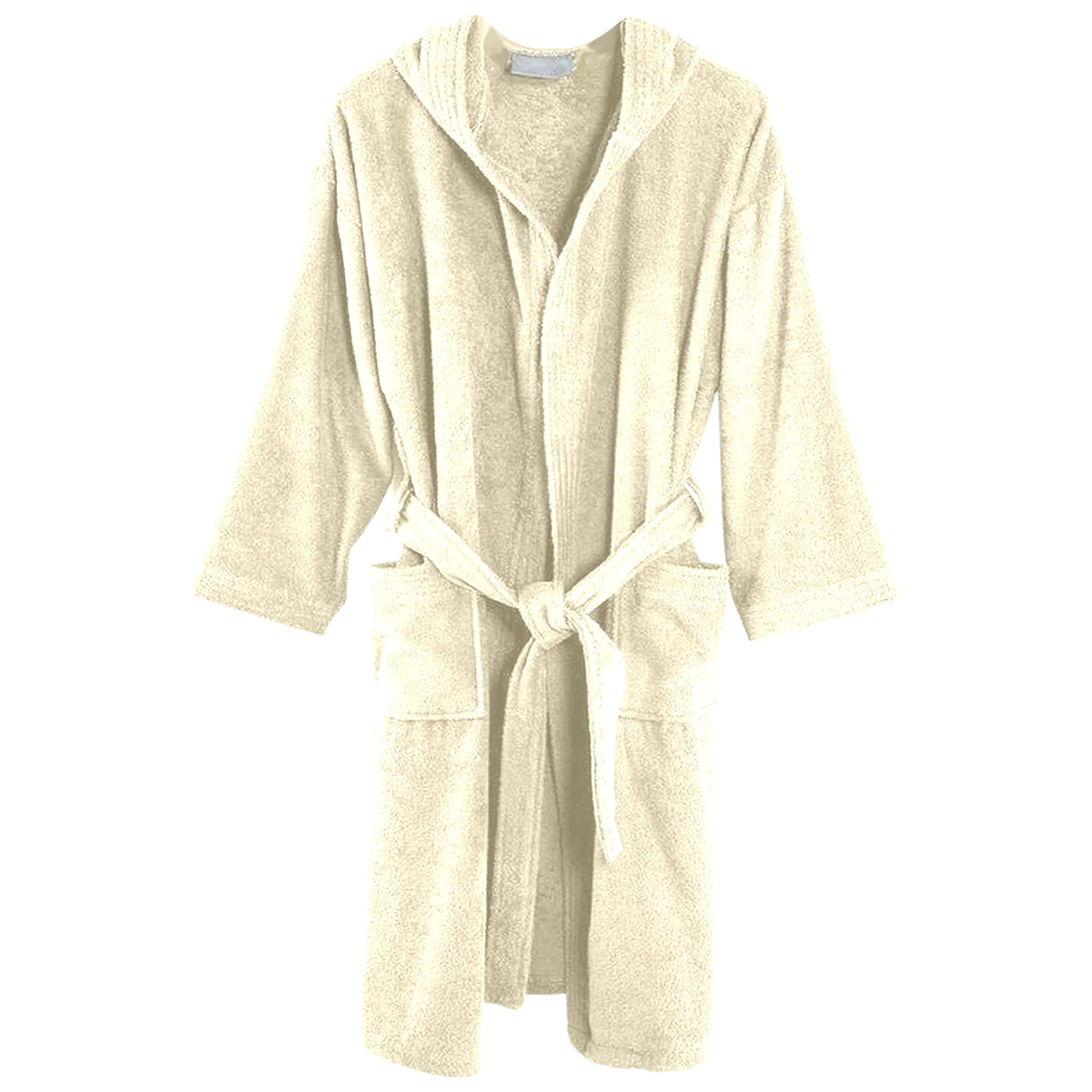 Peignoir unisexe en éponge avec capuche et poches Beige Ecru - XL ...