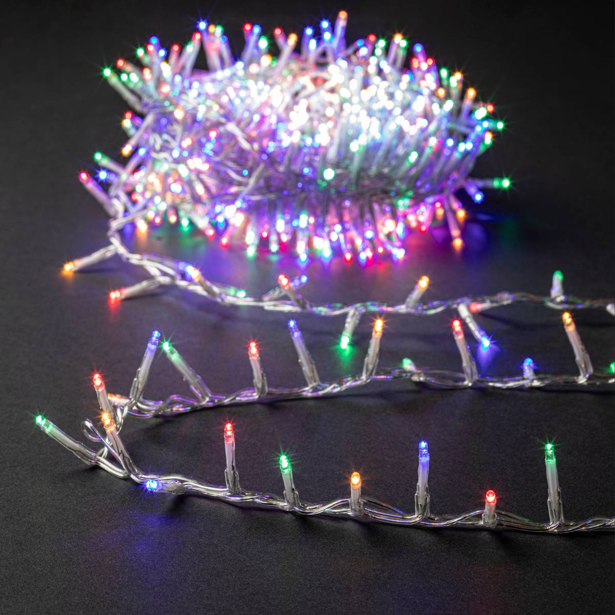 Guirlande cluster lumineuse LED 50m extérieur multicolore fil ...