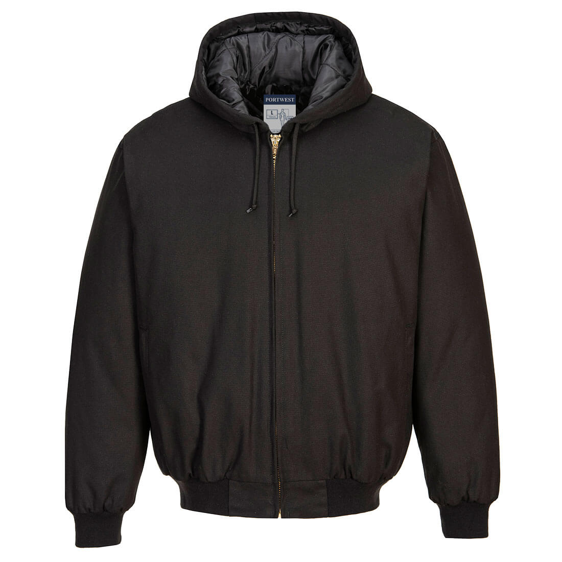 Chaqueta con capucha y forro acolchado de pato / 4XL / Negro | Leroy Merlin
