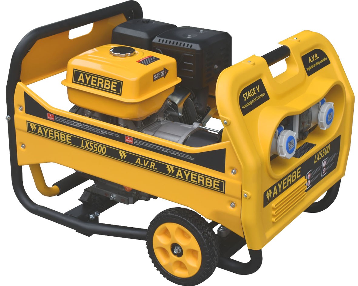 Groupe électrogène AY-LX-5500 AVR - Monophasé 230V - Essence - 5.5 KW 6.9 KVA- Démarrage manuel ...
