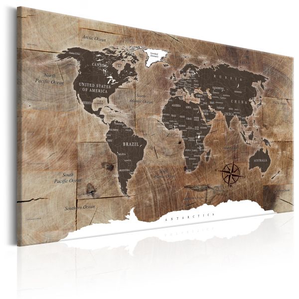 Tableau Cartes du monde World Map: Wooden Mosaic 120x80 cm | Leroy Merlin