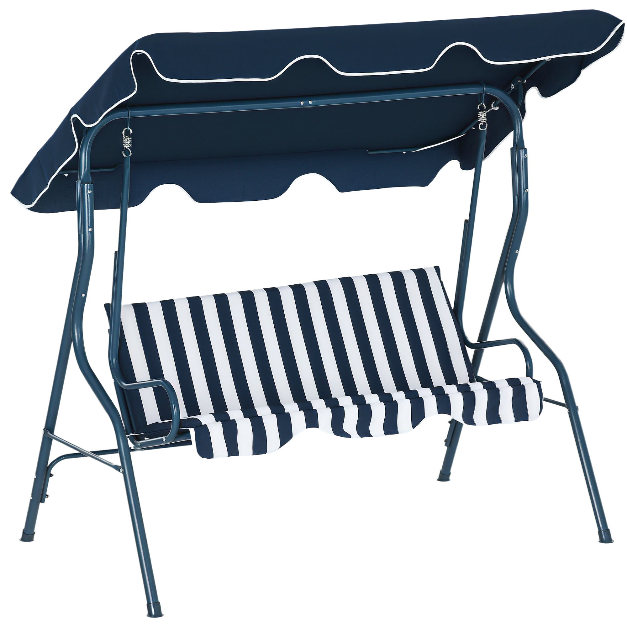 Columpio Jardín 2-3 Plazas con Toldo Ajustable 170x110x153cm Azul ...