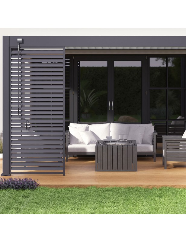 Pergola Bioclimatique Ombréa VS 3x4M adossée Anthracite/Blanc-Antracite / blanc | Leroy Merlin